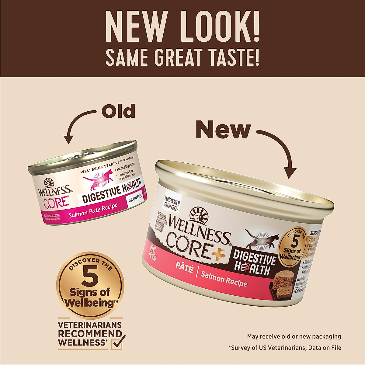 Wellness CORE+ Digestive Health Grain-Free Natural Wet Cat Food, Sensitive Stomach, Easily Digestible (Salmon Pate, 3 Ounce Can, 12 Pack)