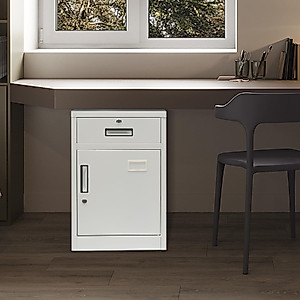 TFCFL File Cabinet with Lock,2-Drawer File Cabinet,Under Desk Locking Cabinet,Filing Cabinet for Home Office,Metal Filing Cabinet 17.3x15.4x25.6in,White