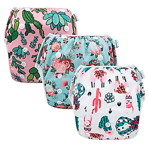 babygoal Baby Reusable Swim Diaper, Washable and Adjustable for Babies 0-2 Years, Swimming Lessons & Baby Gift 3SD05