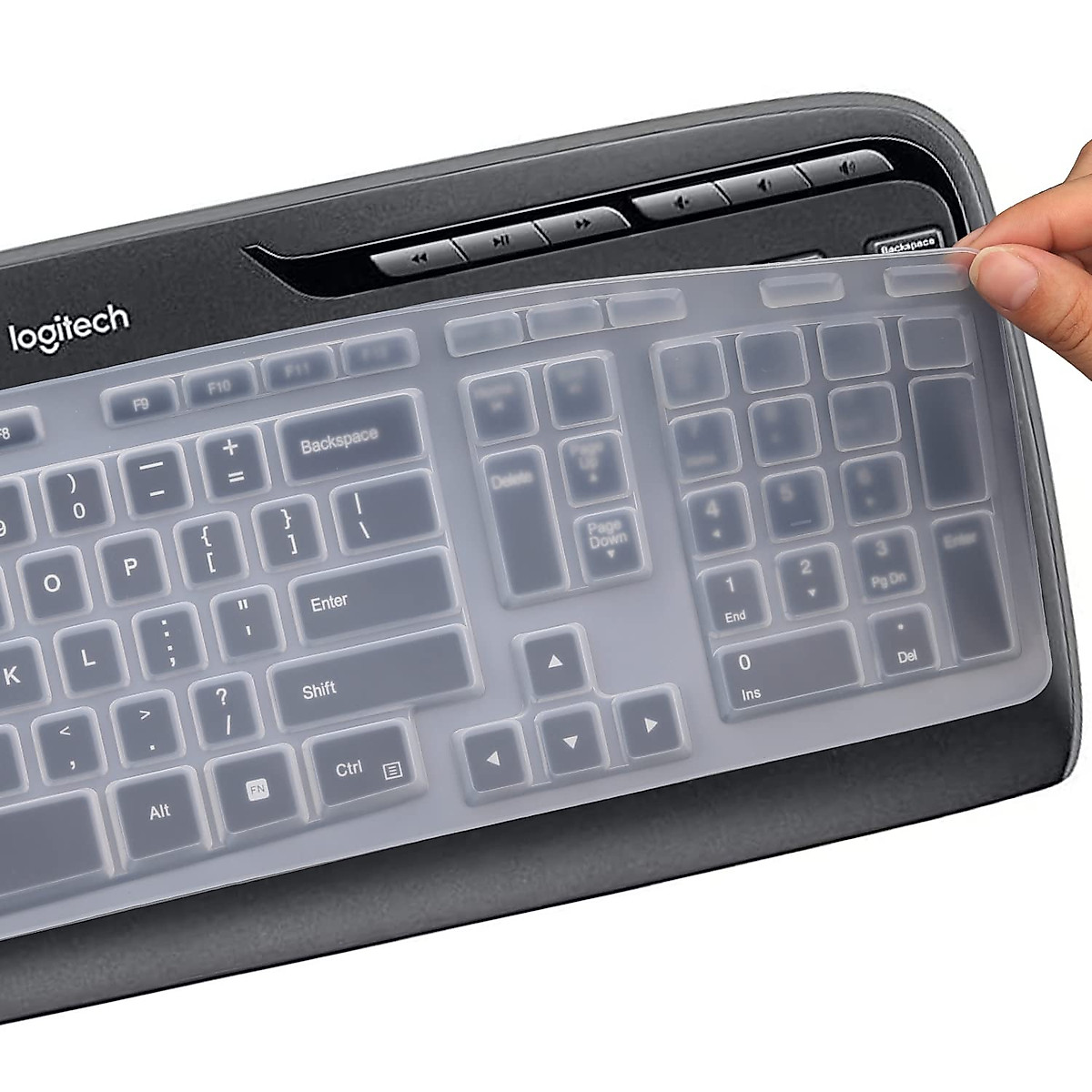 Keyboard Cover for Logitech MK320 K330 MK335 YR002/Y-R0009 Wireless Ultra Thin Silicone Keyboard Protector Skin Logitech MK320 K330 MK335 Accessories-Clear
