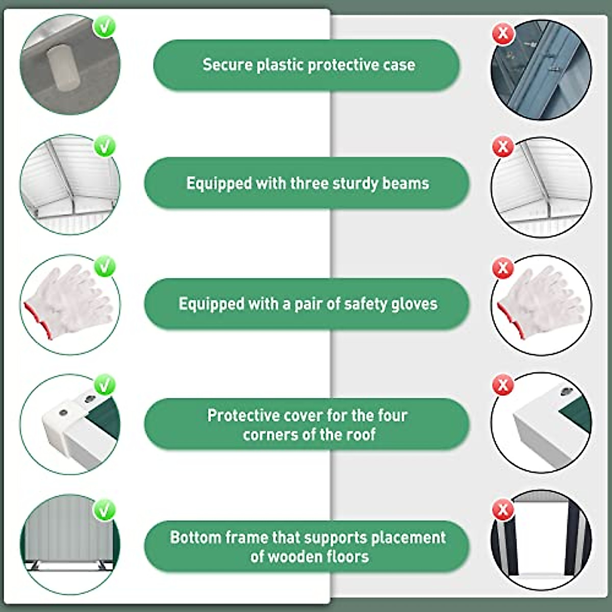 HOGYME 7' x 4.2' Storage Shed Outdoor Metal Shed, Garden Sheds &Outdoor Storage Suitable for Lawn Mower Ladder Bike, Backyard Steel Shed with Lockable/Sliding Doors and Stable Base, 4 Vents, Green