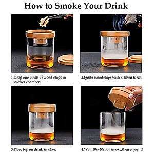 Cocktail Smoker Kit with Wood Chips, Old Fashioned Smoker Suit for Whiskey Drink Bourbon Ideal Gift for Anyone Who Likes Handmade Cocktails