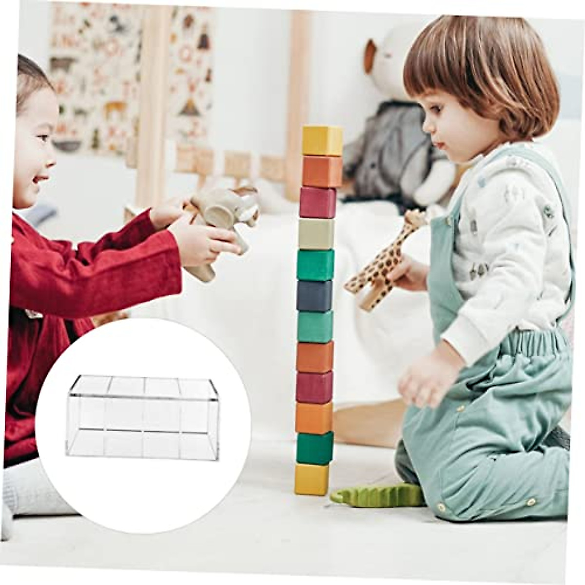 Alipis 1pc Box Coffee Storage Box Storage Container Storage Bins with Lids Flatware Storage Case Sunflower Curtain Clip Home Storage Case With Cover Showcase Clamshell Acrylic