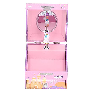 Haowecib Jewelry Box for Girls, Cute Animal Shape Fiberboard Musical Jewelry Box Birthday Gifts Bedroom Decor Musical Box with Pullout Drawer for Rings Necklaces Bracelets Earrings(B)