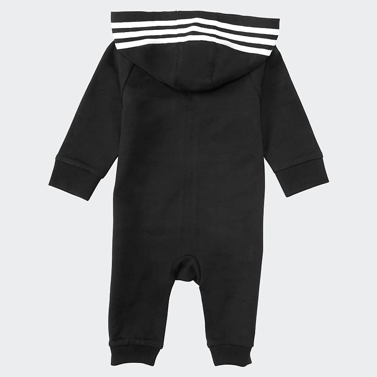 adidas unisex baby Infant Girls' and Boys' Long Sleeve Hooded Coverall Overalls, Black, 24 Months US