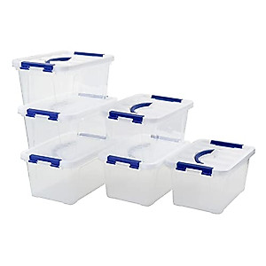 Joyeen 6 Quart Plastic Storage Boxes, 6 Pack Clear Storage Bins with Lids