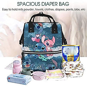 Gearbest Cartoon Cute Stitch Diaper Bag Backpack For Mom Baby Bags Waterproof Large Capacity Multi-Function Unisex, One Size