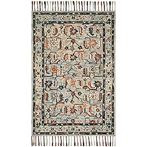 Loloi II Elka Collection ELK-01 Sky/Multi, Transitional 5'-0" x 7'-6" Area Rug