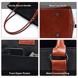 ANKUER Laptop Tote Bag for Women：Work Tote Bag Fits 15.6 Inch Laptop Shoulder Bag with USB Charging Port College Tote Computer Tote Bags for Travel (Grey)