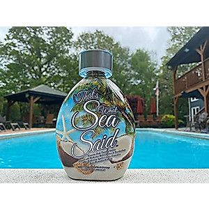 That’s What Sea Said Tanning Lotion - For Indoor Tanning Bed and Outdoor Sun - Safe for Face, Body and Tattoos - With Coconut Oil - No Bronzer