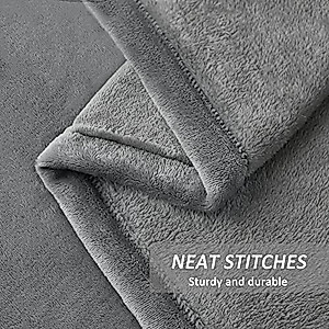 Comaza Flannel Fleece Throw Blanket- Lightweight Extra Soft & Cozy Bed Blanket Microfiber Flannel Fuzzy Blanket for Couch and Sofa.(Grey,90x90 inches)