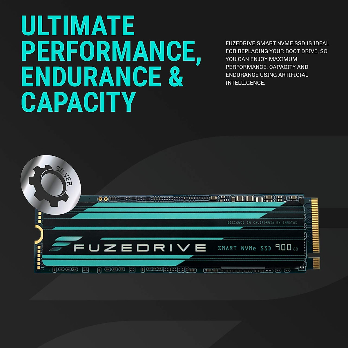 Enmotus FuzeDrive SLC Hybrid SSD 900GB PRO Gaming M.2 Gen 3 PCIe NVMe Built-in Artificial Intelligence w/ x4 TBW Endurance, Up to 3470 MB/s Read – 2000MB/s Write (P200-900/24)
