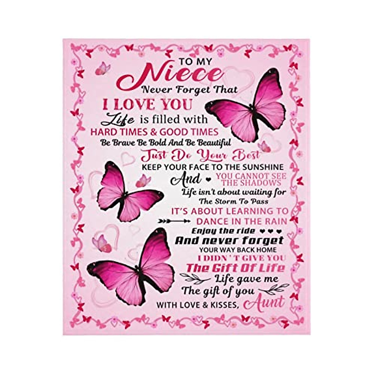 KOLVIIV Niece Gifts from Auntie Blanket to My Niece Throw Blanket Birthday Graduation Gifts for Niece from Aunt Blankets for Bed Couch 50 x 60 Inch