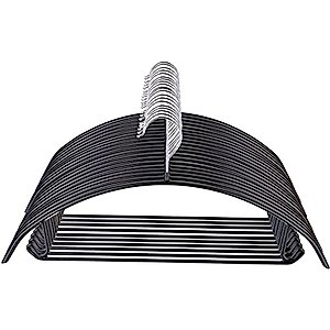 Tosnail 20 Pack Non-Slip Sweater Hangers with Pants Bar, Suit Hanger Coat Hangers, Shirt Hangers, Dimple and Crease Free Hanger Closet Organizer - Black