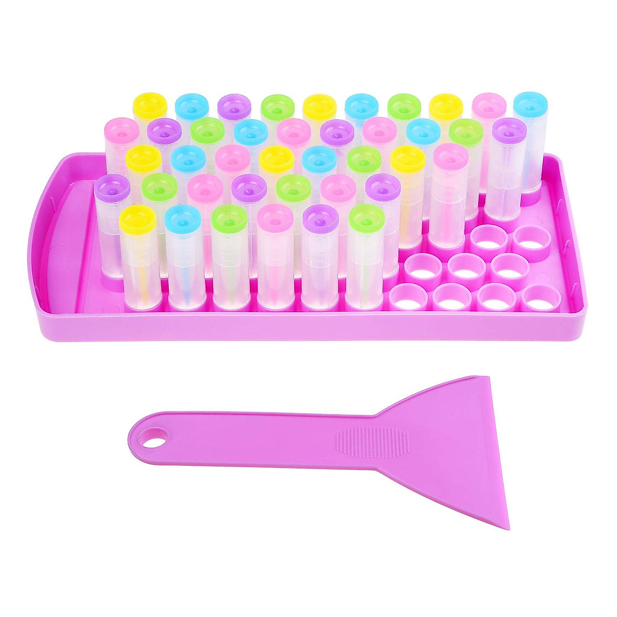 Kare & Kind Lip Balm Filling Tray and Spatula Set - Fast and Easy to Use - Just Pour & Spread - Instantly Fills 50 Lip Balm Containers (sold separately) (Lip Balm Crafting Kit (Purple))