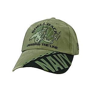 NEW Navy Shellback "Crossing the Line" OD Green Low Profile Cap