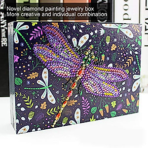 Rhinestone Painting Jewelry Box, Dragonfly Pattern Storage Case for 5D DIY Storage Container Embroidery Kits for Gifts
