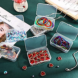6 Pieces Mini Plastic Clear Beads Storage Containers Box for Collecting Small Items, Beads, Jewelry, Business Cards, Game Pieces, Crafts (3.27 x 2.13 x 1.02 Inch)
