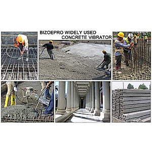 BIZOEPRO HandHeld Electric Concrete Vibrator 1600W 2HP 18000rpm 14-3/4 feet 4.5M Long Shaft Concrete Vibrating Tool Portable Construction Pencil Power Concrete Vibrators Remove Air Bubbles Level Tool