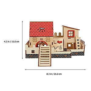 STOBOK 1Pc Wooden Hamster House with Ladders, Hamster Toys Hamster Hideout Hamster Maze Hamster Platform Gerbil Toys Hamster Cage Accessories for Small Animals