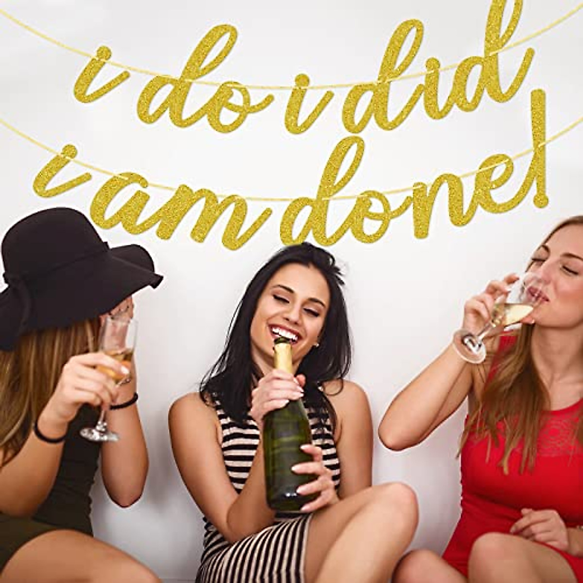 I Do I Did I'm Done Banner, Freedom Party Banner, Break Up Banner, Divorce Party Decorations, Gold Glitter