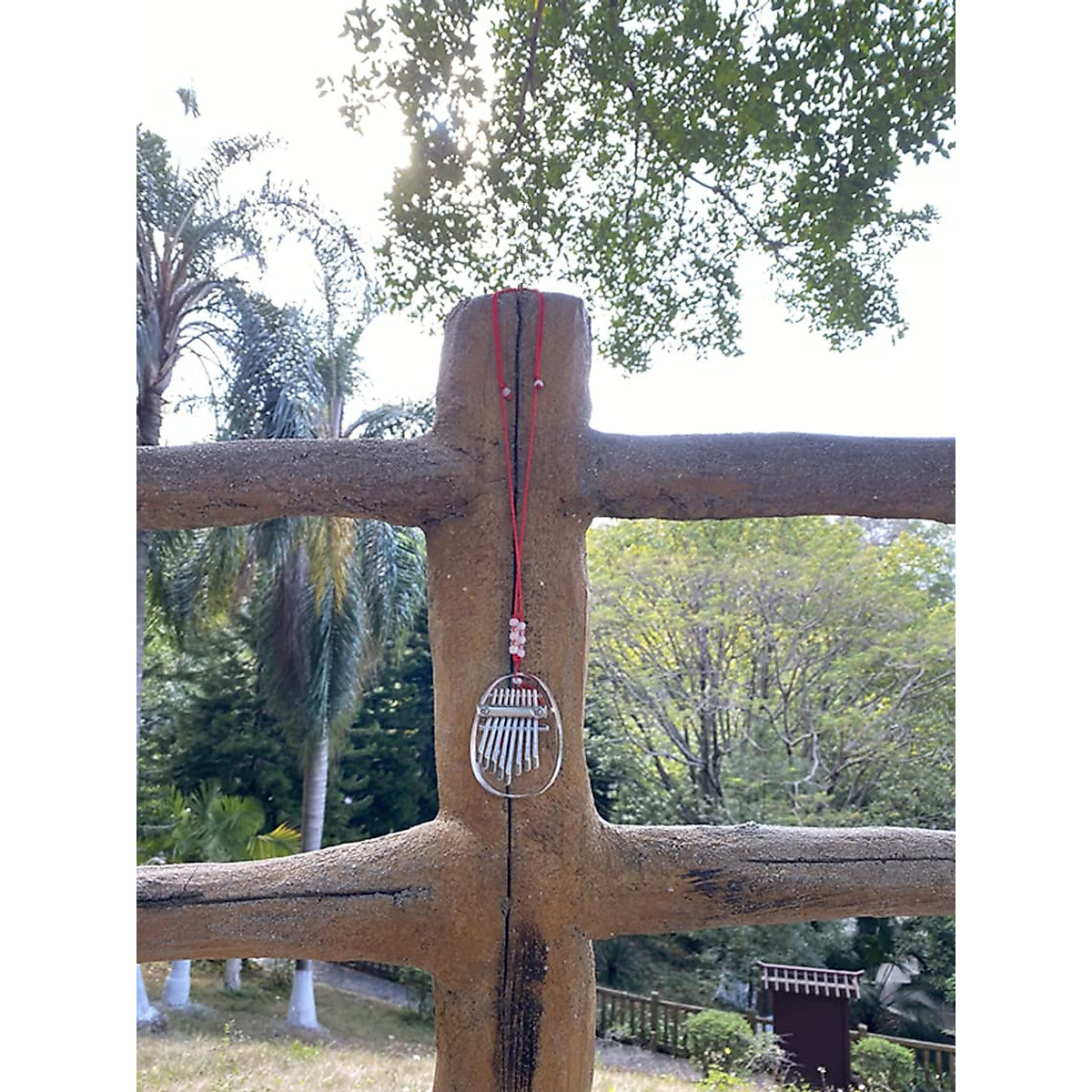 SLDHR Mini 8 Keys Kalimba Thumb Piano, Portable Marimba Music Thumb Piano Pendant with Lanyard, A Unique Gift for Children, Adults and Beginners (Oval) B12-1