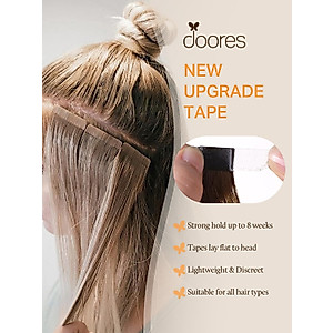 DOORES Tape in Hair Extensions Human Hair, Balayage Dark Brown to Chestnut Brown 50g 20pcs 18 Inch, Human Hair Extensions Natural Hair Extensions Remy Straight Hair Skin Weft
