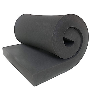 AKTRADING CO. CertiPUR-US Certified Charcoal Rubber Foam Sheet Cushion (Seat Replacement, Upholstery Sheet, Foam Padding, Acoustic Foam Sheet) - 1"H X 24"W X 72"L