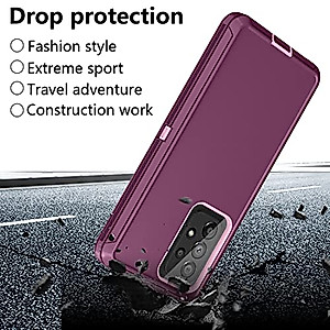 ONOLA Galaxy A53 5G Case: WineRed Pink, Tempered Glass + HD Screen Protector (2 Pack)