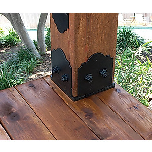 Ozco Building Products 56609 Laredo Sunset 8x8 Post Base Kit, (1 per Pack), Black