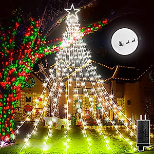 Outdoor Christmas Decorations 344 LED Star Lights Easy Installation & Waterproof Christmas Lights 8 Modes Christmas Tree Lights for Xmas Tree Home Wedding Thanksgiving Party Holiday Wall Garden