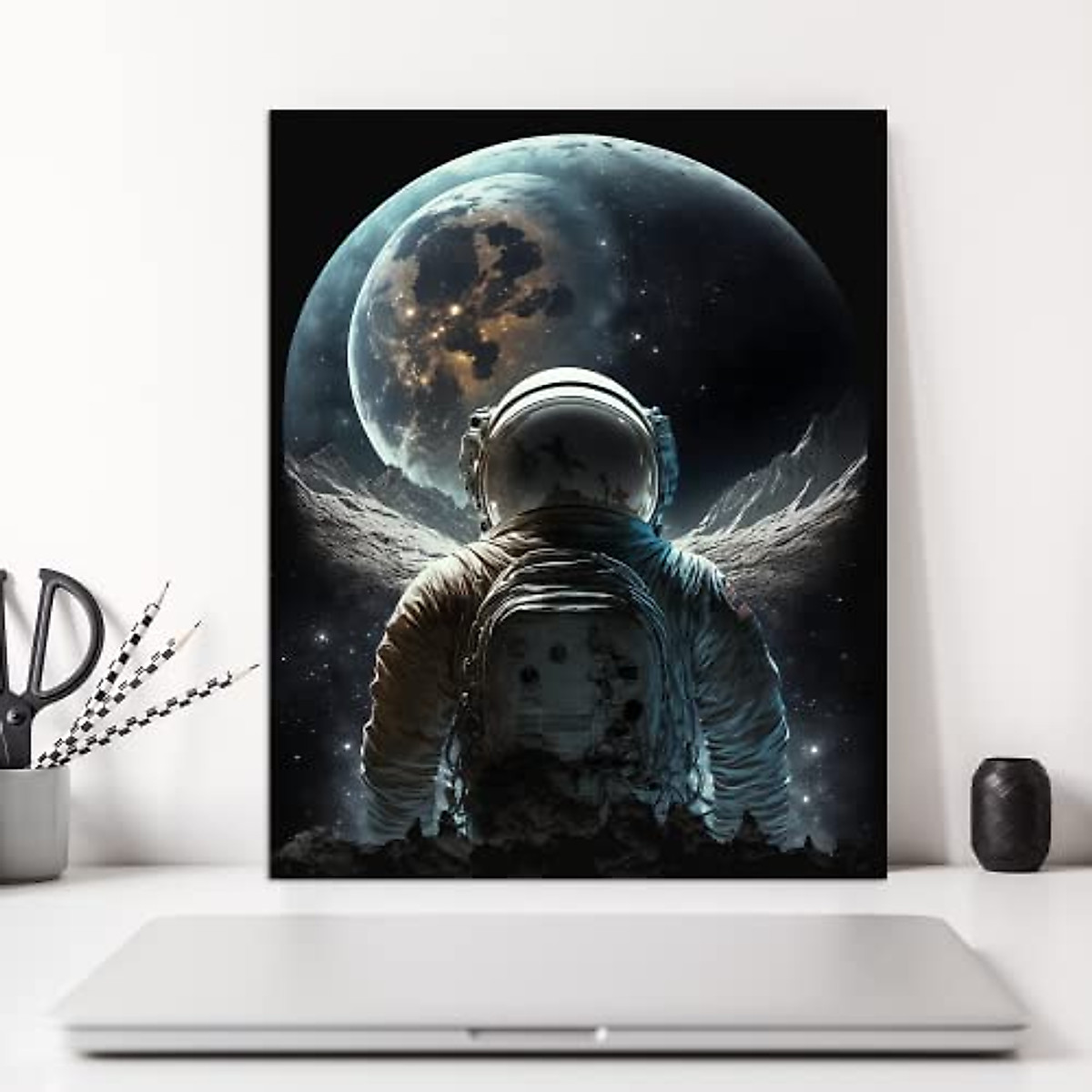 Nilem Design Outer Space Wall Art Planet Posters Set of 4 Unframed (8''x10'') Space Posters for Boys Room Decor Astronaut Poster Space Themed Wall Art Kids Space Room Decor Galaxy Poster