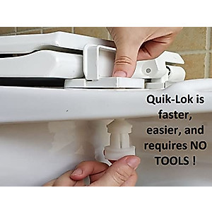 Bath Décor 2Q1R6-40 Deluxe Slow Close Plastic Toilet Seat with Vari-Adjust Lok-Down R'N'C Hinge and Quik-Lok Mounting Hardware, Round, Dresden Blue