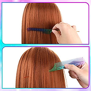 WLLHYF 3 Pieces Rainbow Hair Combs, Rat Tail Fine Cutting Comb Professional Salon Hairdressing Pintail Comb Anti-Static Fine Tooth Comb for Women Men Kids Various Hair Types Back Combing