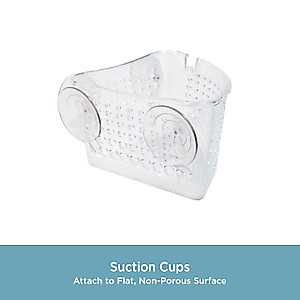 Kenney Suction Cup Corner Basket Shower Caddy, Clear