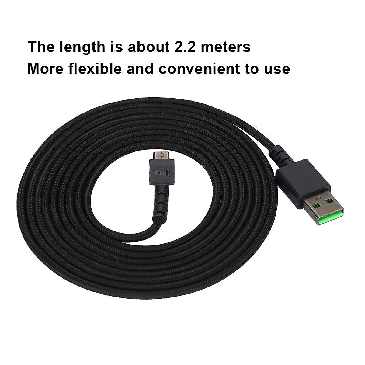 Gaming Mouse Cable, 2.2 Meters for Razer /Super Mamba Mouse Line /Pure Copper Core Gaming Mouse USB Cable,