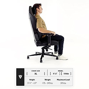 Secretlab Titan Evo 2022 Black3 Gaming Chair - Reclining, Ergonomic & Heavy Duty Computer Chair with 4D Armrests, Magnetic Head Pillow & Lumbar Support - Big and Tall Up to 395 lbs - Black - Fabric