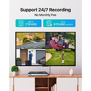 ZOSI 3K Lite 16Channel Security Camera System,AI Human/Vehicle Detection,Night Vision,Remote Access,16pcs 1080P Outdoor Surveillance Bullet Cam,H.265+ 1080p 16CH DVR with 2TB HDD for 24/7 Recording