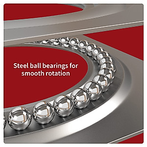 Lazy Susan Rotating Turntable Bearing Hardware 2.8-Inch Square Ball Bearing Swivel Plates Heavy-Duty Steel 200-lb Load Capacity, 5/16-Inch Thick, 2-Pack