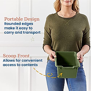 ECR4Kids Scoop Front Storage Bin, Multipurpose Organization, Hunter Green, 5-Piece