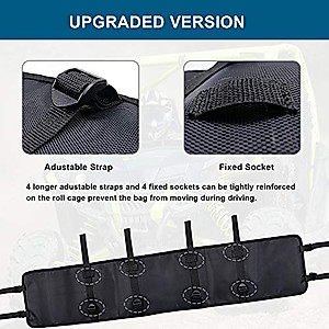 UTV Large Roll Cage Bag Roll Bar Overhead Storage Organizer Cargo Bags with Reflective Strip Compatible with Ranger RZR Pioneer Talon