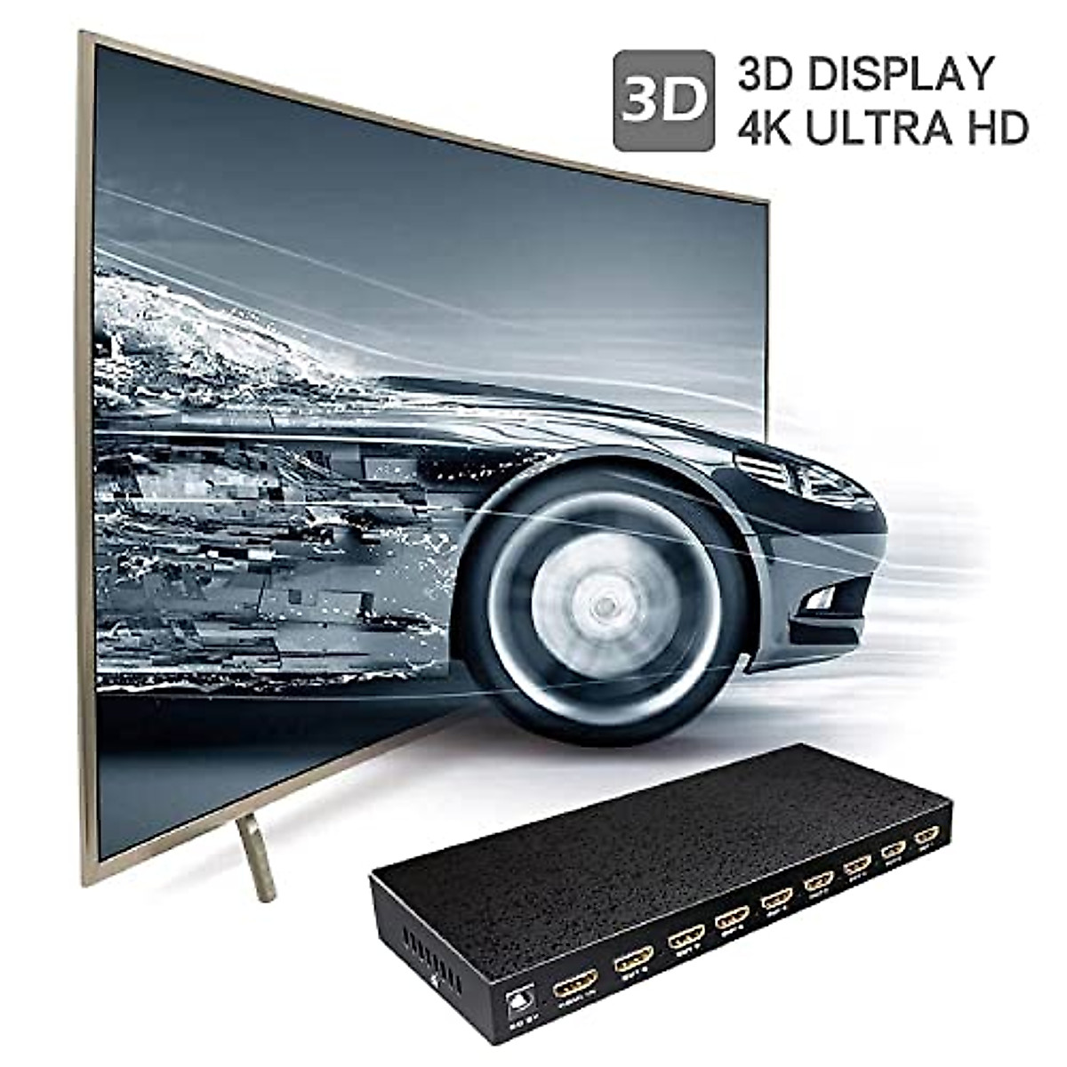 1x8 HDMI Splitter by Anlink-1 in 8 Out,Premium Quality Ultra HD 4K 60HZ 2.0 1x8 HDMI Splitter High Resolutions Up to 4Kx2K&3D,Supports EDID and HDCP Control - Adapter Included