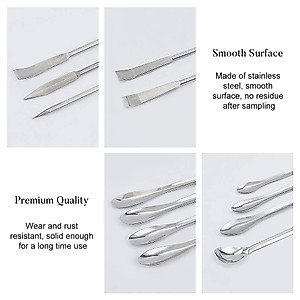 OLYCRAFT 26PCS Stainless Steel Lab Measuring Spatula Set, Micro Lab Scoop/Spoon Mixing Spatula for Gel Cap Filler, Capsule Filler,Laboratory Sampling Equipment