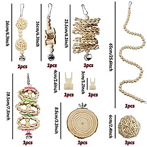 Bird Toys Parakeet Cage Accessories, PietyPet 13pcs Bird Parakeet Toys, Swing Hanging Standing Chewing Toy, Bird Toys for Parakeets, Cockatiel, Parrot