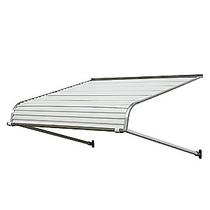 NuImage Awnings 48425 Series 2500 Aluminum Door Canopy with Support Arms, 48 inches Wide, White