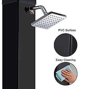 AMGYM Outdoor Solar Shower 11 Gallon Solar Heated Outdoor Shower with Rain Shower & Foot Shower for Outdoor Backyard Garden Pool Beach