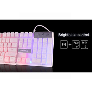 Bosswiz Gaming Keyboard, K80 3 Color Backlight LED, Mechanical, USB, 104 Keys, Korean/English (QWERTY), Ambidextrous, Modern Style, Office Use
