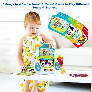Musical Toys Jukebox Karaoke Singing Machine | Baby Music Story Time Box w/Microphone | Player with Recording & Voice Changing Function | Early Development Educational Toys for Kids