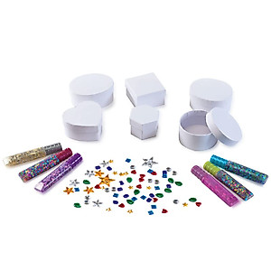 Serabeena Decorate Your Own Glittery Treasure Boxes - Creative Kit for Girls