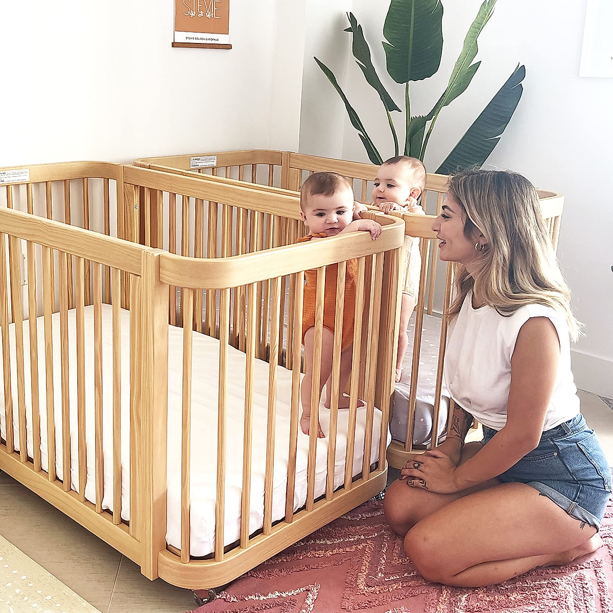 Newton Baby Mini Crib Fitted Sheets (2-Pack) | Organic Muslin Cotton, 100% Breathable & Soft Baby Sheets, Machine Washable Baby Mattress Sheets, Fits Any Mini Sized Crib 24" x 38", White